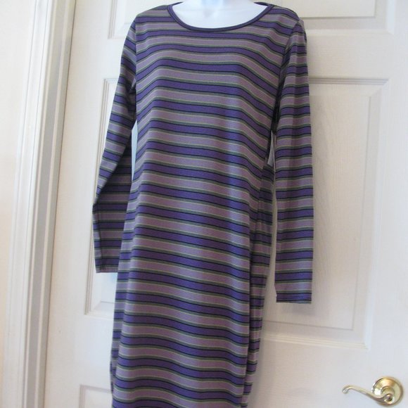 LuLaRoe | Dresses | 25 Lularoe Debbie Dress Large Nwt 36 Purple Gray ...